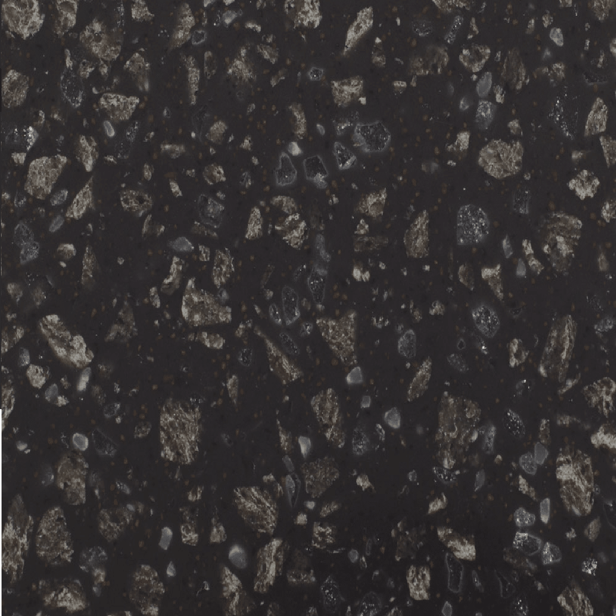 Staron Quarry Earthern Bark Solid Surface | Black Terrazzo
